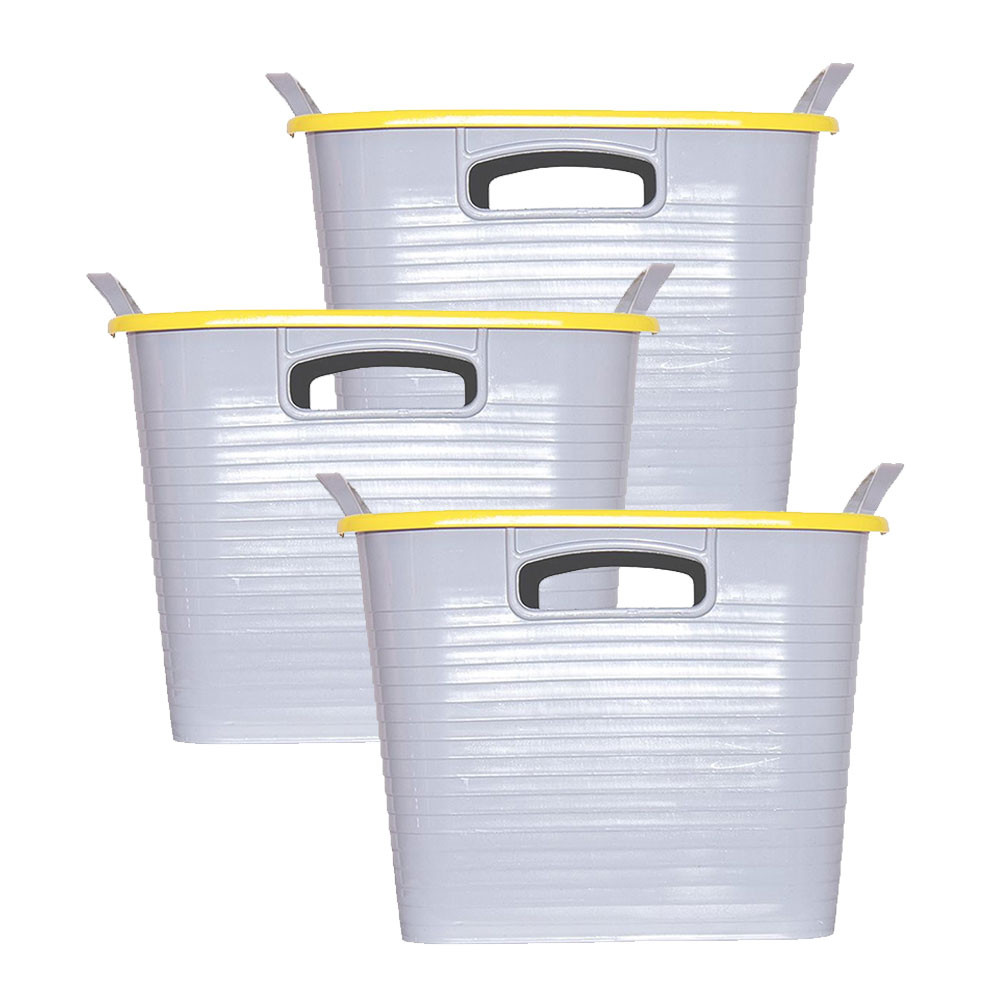 Red Gorilla Stack 'n' Store 25 L Yellow Storage Box - pack of 3 - ITS