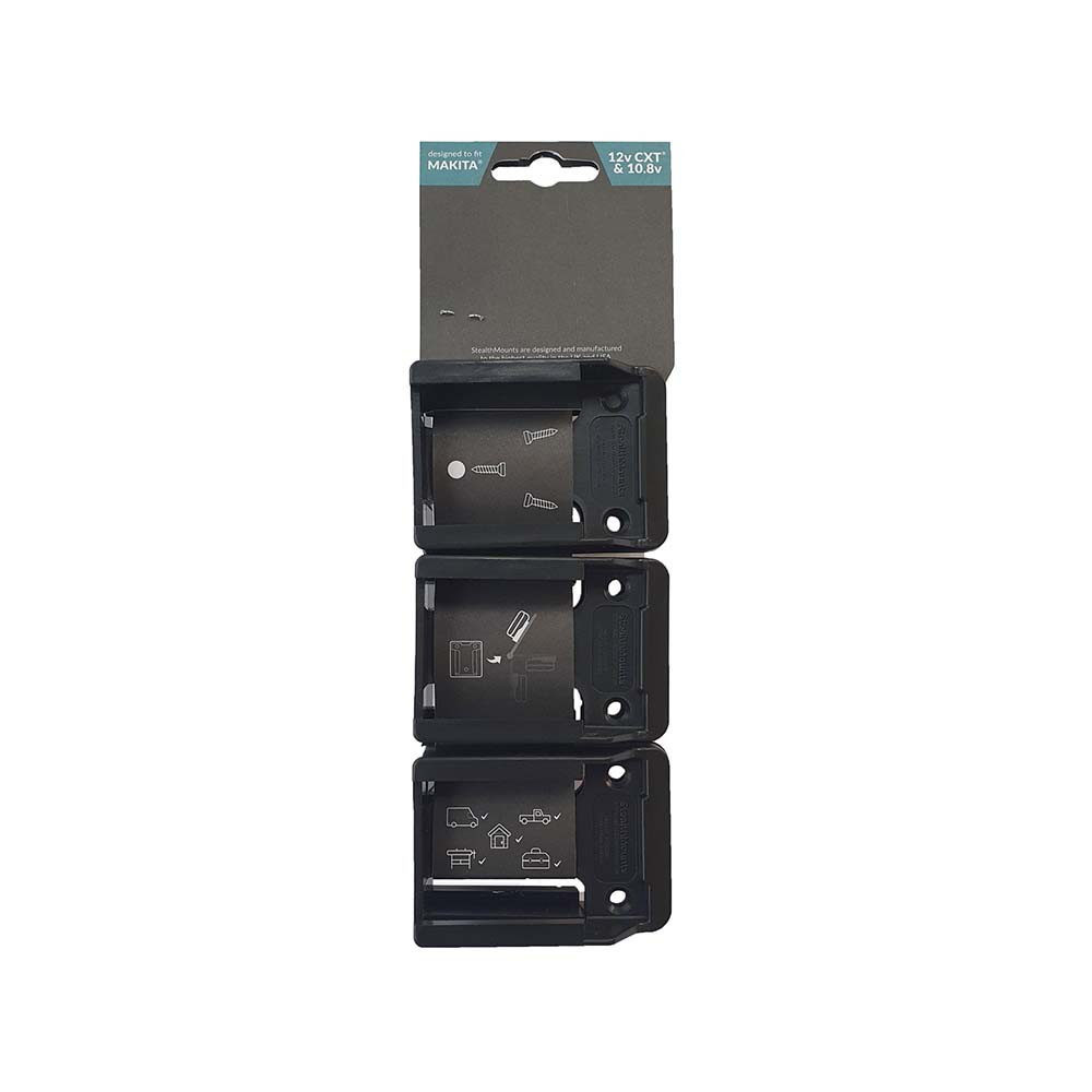 StealthMounts BLACK Battery Mounts for Makita 12V CXT Batteries - Pack ...