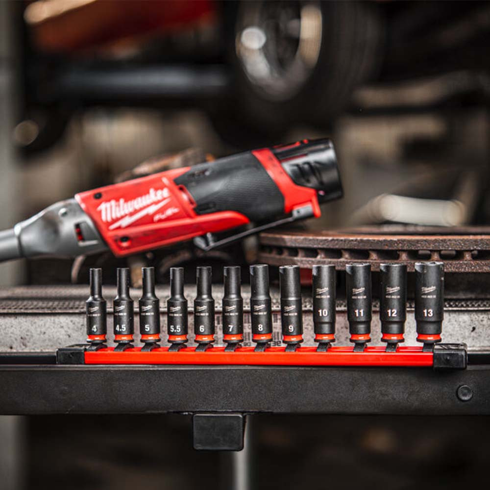 Milwaukee 12 Piece 1/4" Sq. SHOCKWAVE Deep Impact Socket Set ...