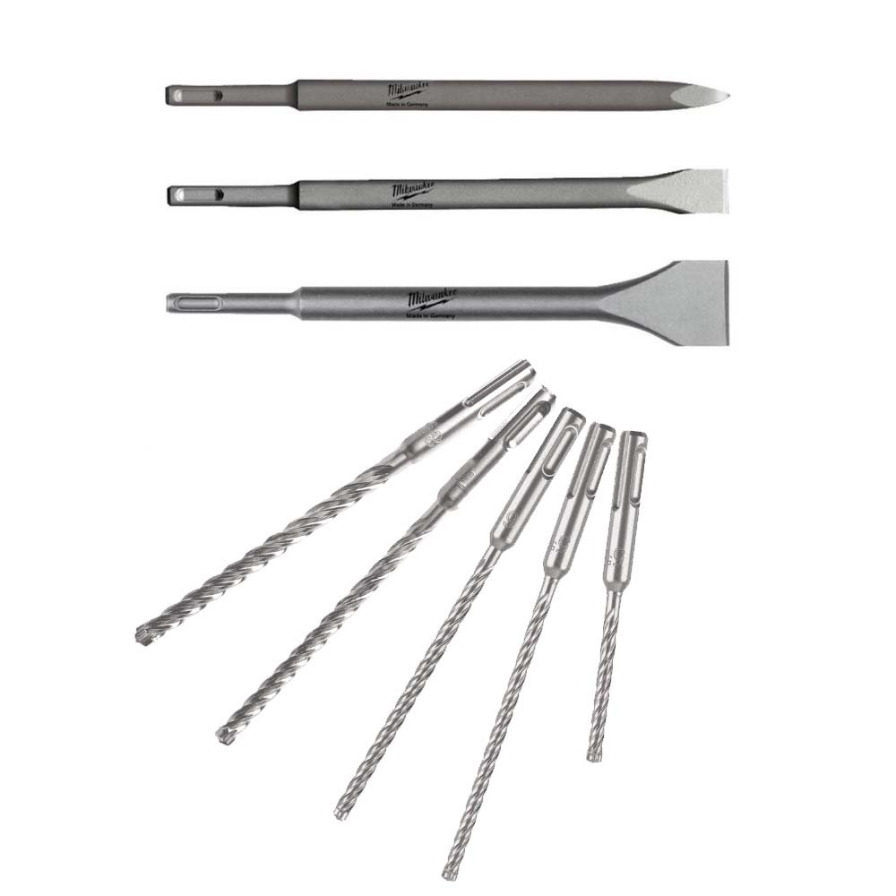 Milwaukee SDS+ MX4 Drill Bit & Chisel Set - 8 Piece | Milwaukee SDS+ ...
