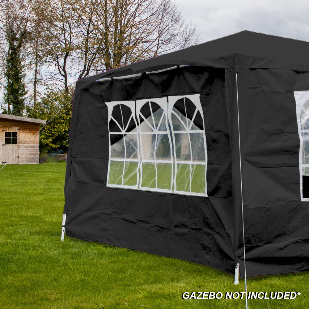 Vaunt Home 3m Black Gazebo Window Side Panel | ITS.co.uk|
