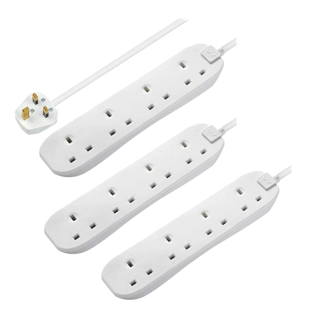 Masterplug 2m 4-Socket 240V Extension Lead - Pack of 3 | Masterplug ...
