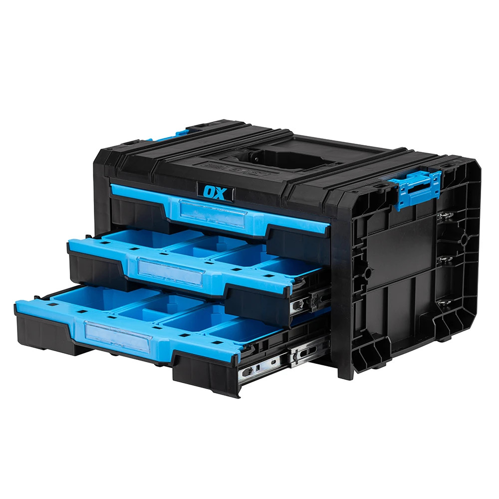 OX TOOLTREK Trade 3 Drawer Tool Box | OX Tools Toolboxes With Drawers ...