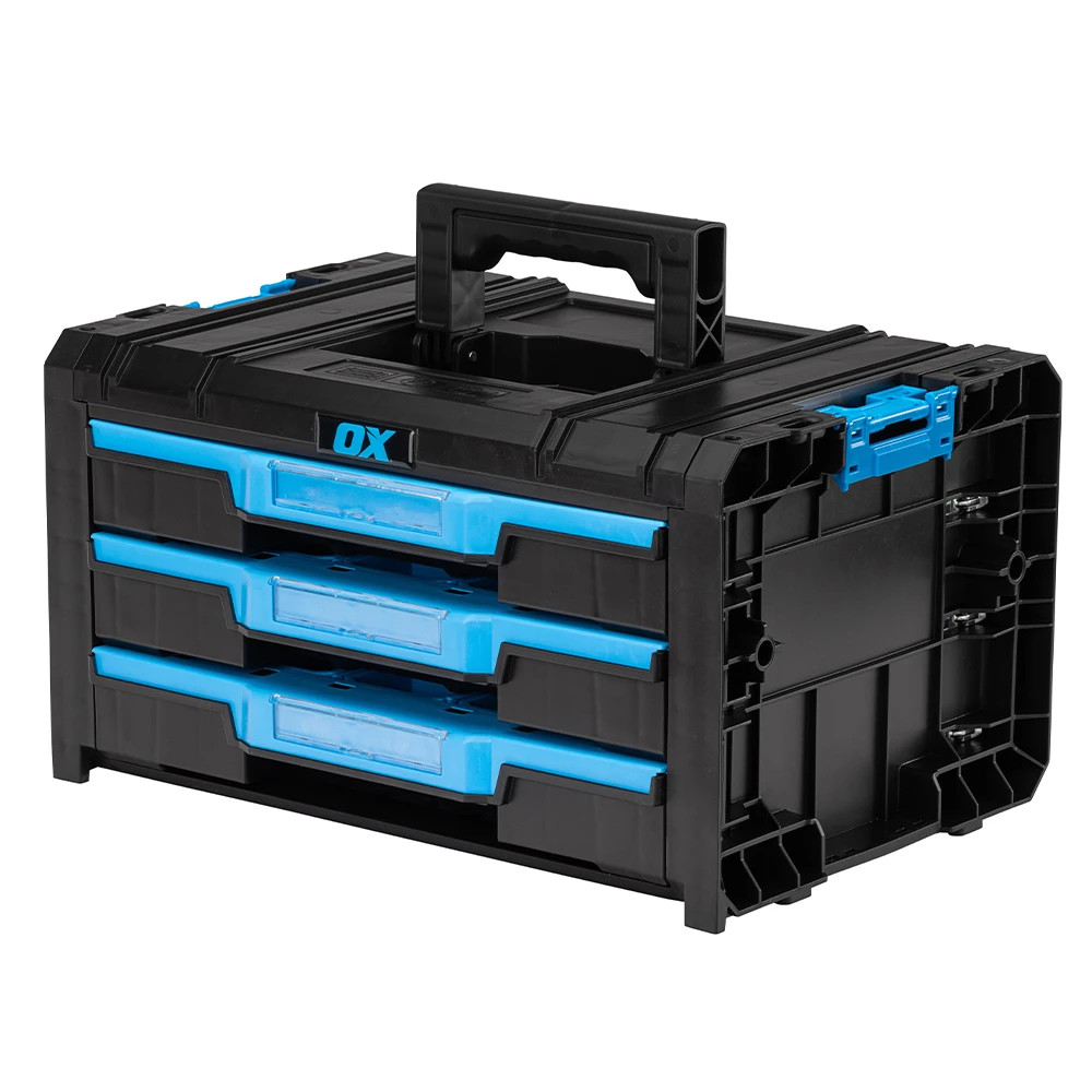 OX TOOLTREK Trade 3 Drawer Tool Box | OX Tools Toolboxes With Drawers ...