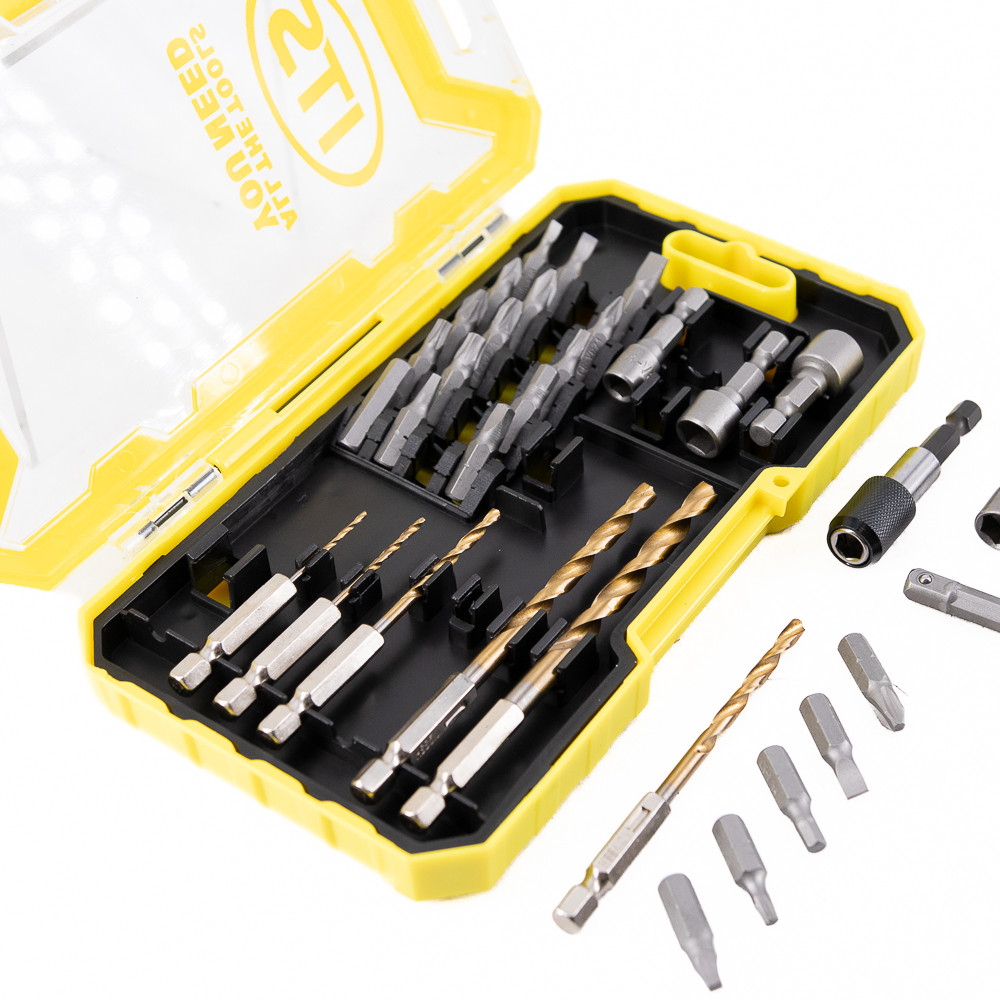 ITS 32 Piece Titanium Drill & Screwdriver Mixed Bit Set | ITS Drill ...