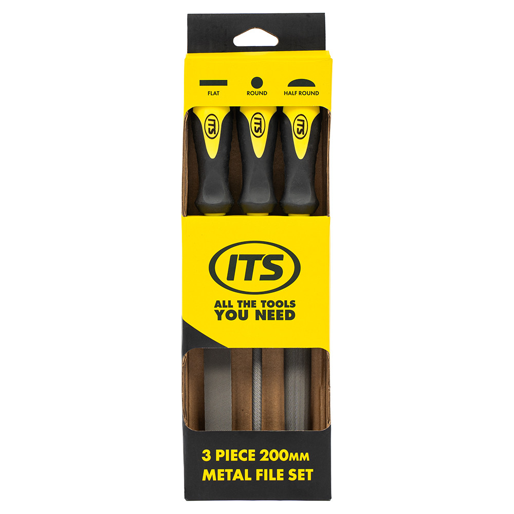 ITS 3 Piece 200mm Metal File Set | ITS Files & Rasps | ITS.co.uk