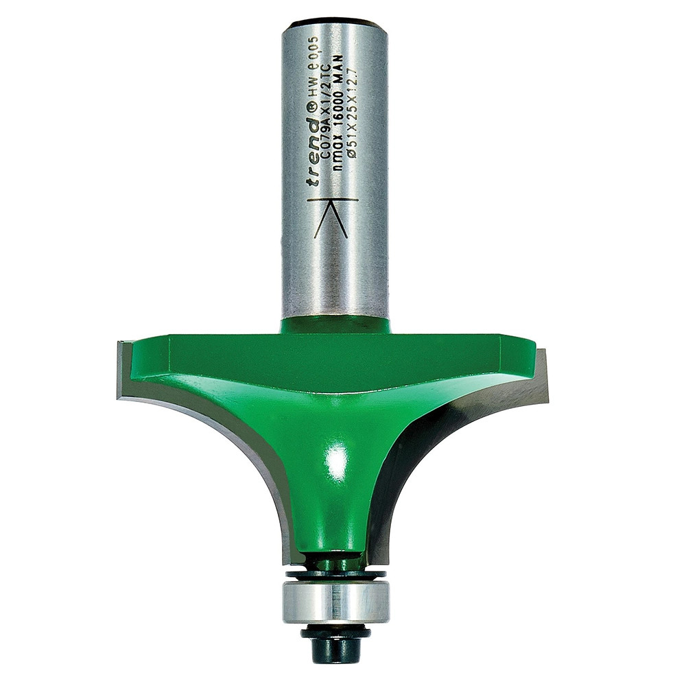 Trend C079AX1/2TC Self Guided Rounding Over Cutter 25mm Cut 19mm Radius ...