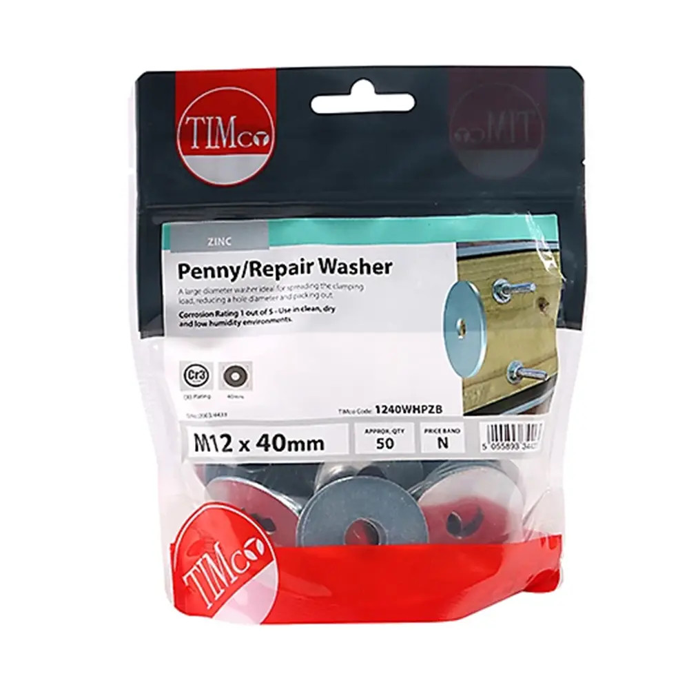 Timco M12 x 40 Penny Washers - Pack of 50 - ITS