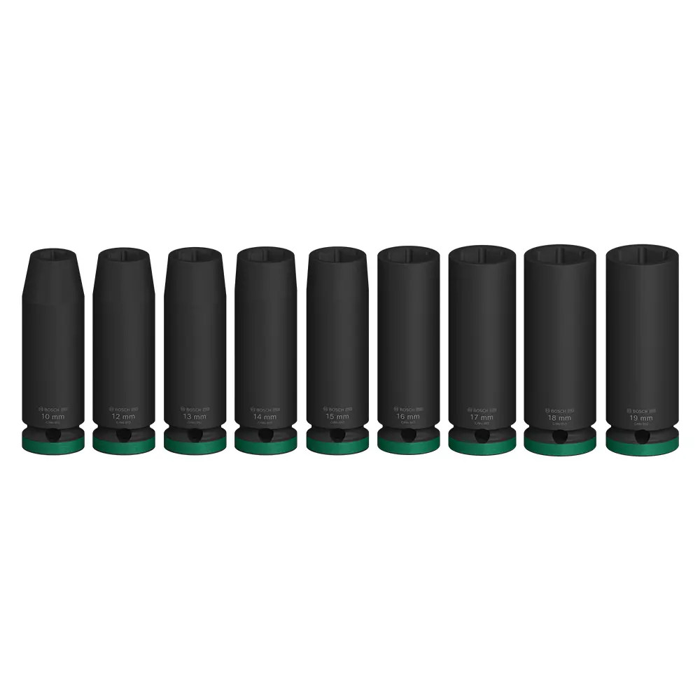 Bosch PRO 9 Piece 1/2'' Sq. Deep Impact Sockets Set - ITS