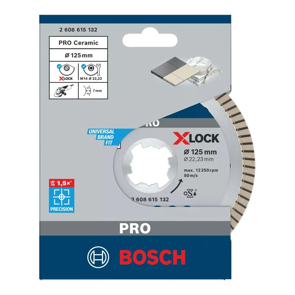 Bosch PRO 125mm x 22.23mm / X-LOCK Ceramic Diamond Cutting Disc - ITS