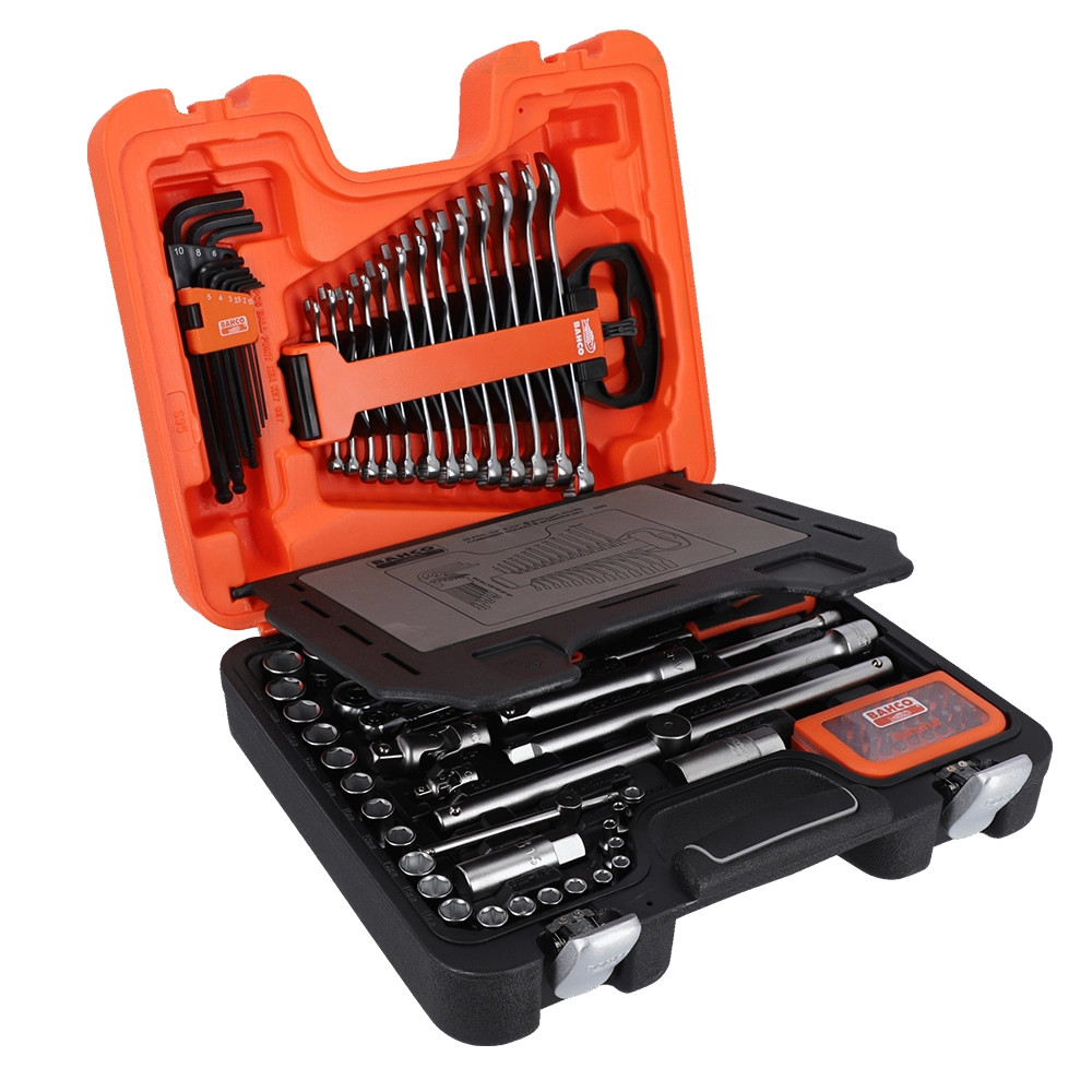 Bahco 95 Piece 1/2" Sq. Sockets with Combi Wrenches, L-Keys & Bits Set ...