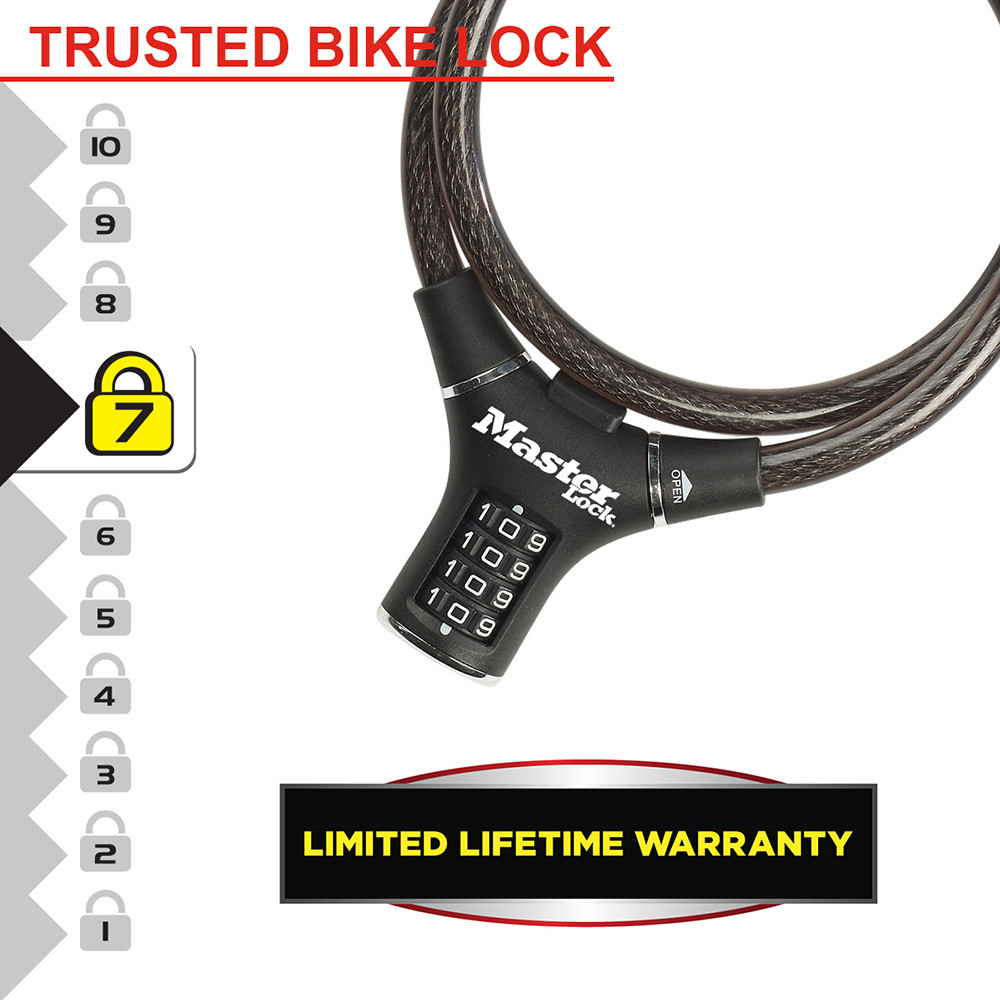 Master Lock 90cm Rigid Steel Combination Cable | Master Lock Security ...