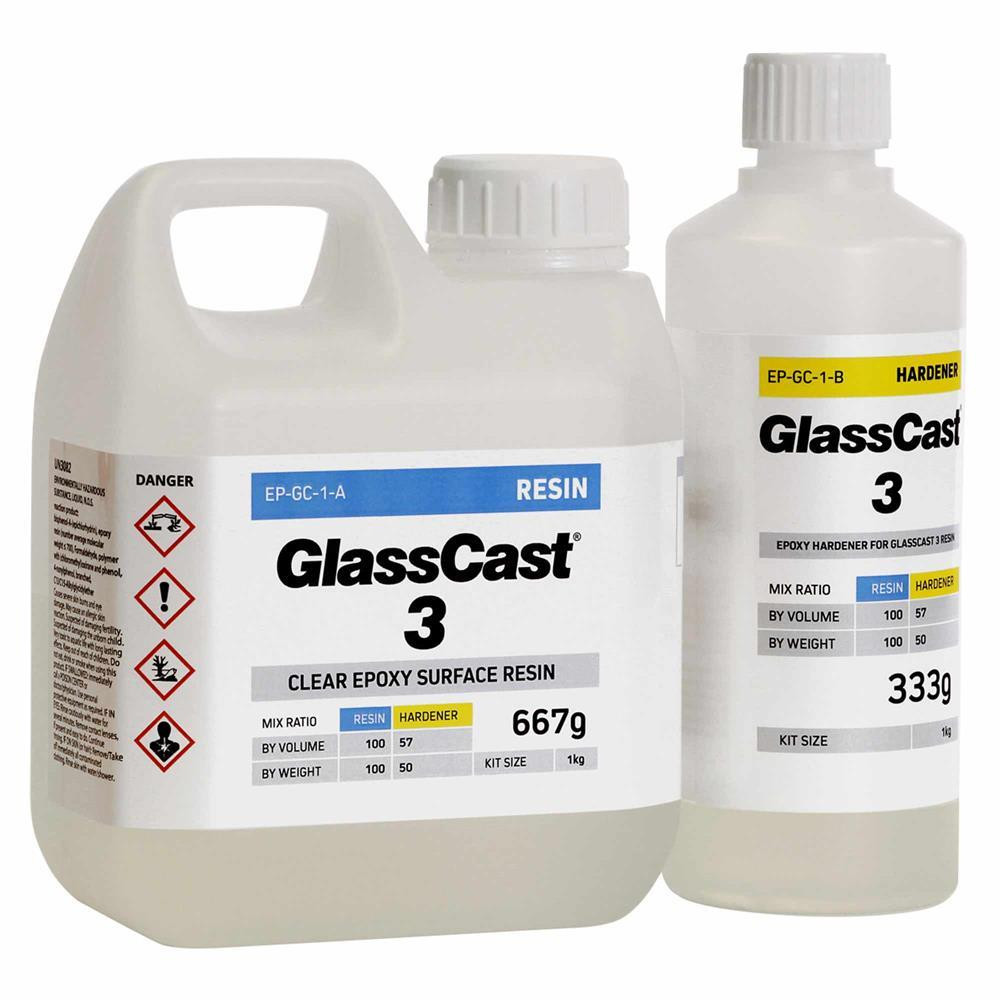 Glass Cast 3 Clear Epoxy Casting Resin Starter Kit - 1kg | ITS.co.uk|