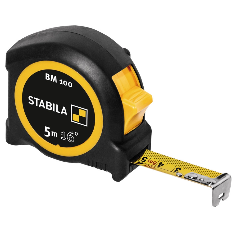 Stabila BM100 Metric/Imperial 5m Pocket Tape Measure | Stabila Tape ...
