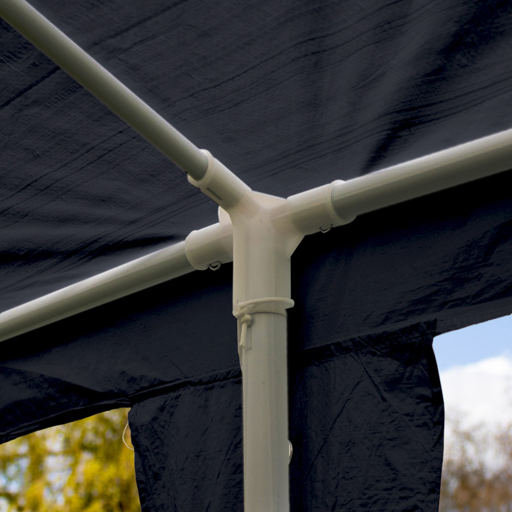 Vaunt Home 9m Black Gazebo with Full Side Panels & 2 x Double Doors ...
