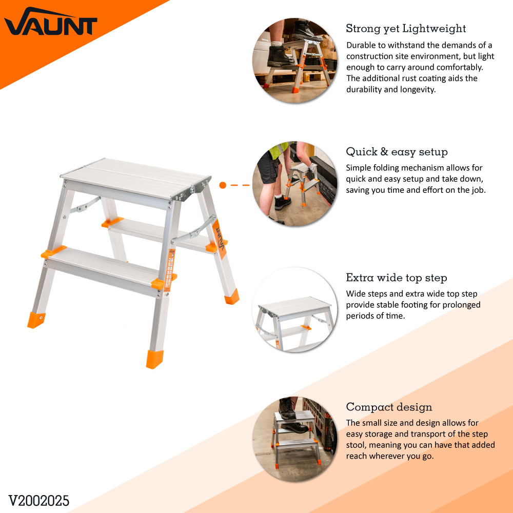 Vaunt 2 Tread Step Stool | Vaunt Step Ladders | ITS.co.uk