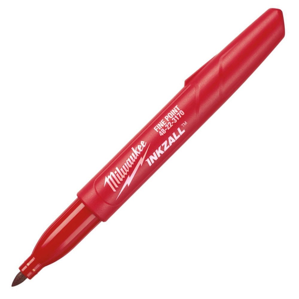 Milwaukee INKZALL Fine Tip Marker - Red - Pack of 5 | Milwaukee Pens ...