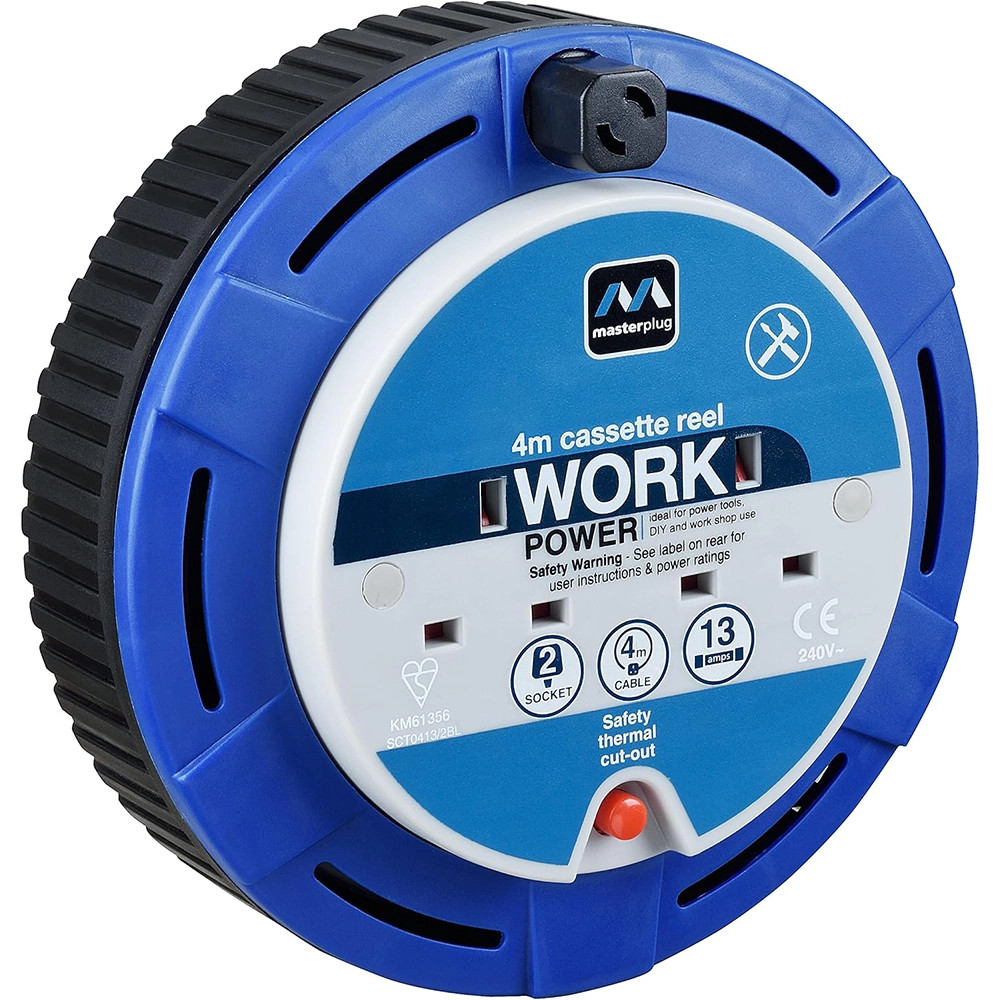 Masterplug 4m 2-Socket 240V 13A Cassette Reel | Masterplug Extension ...