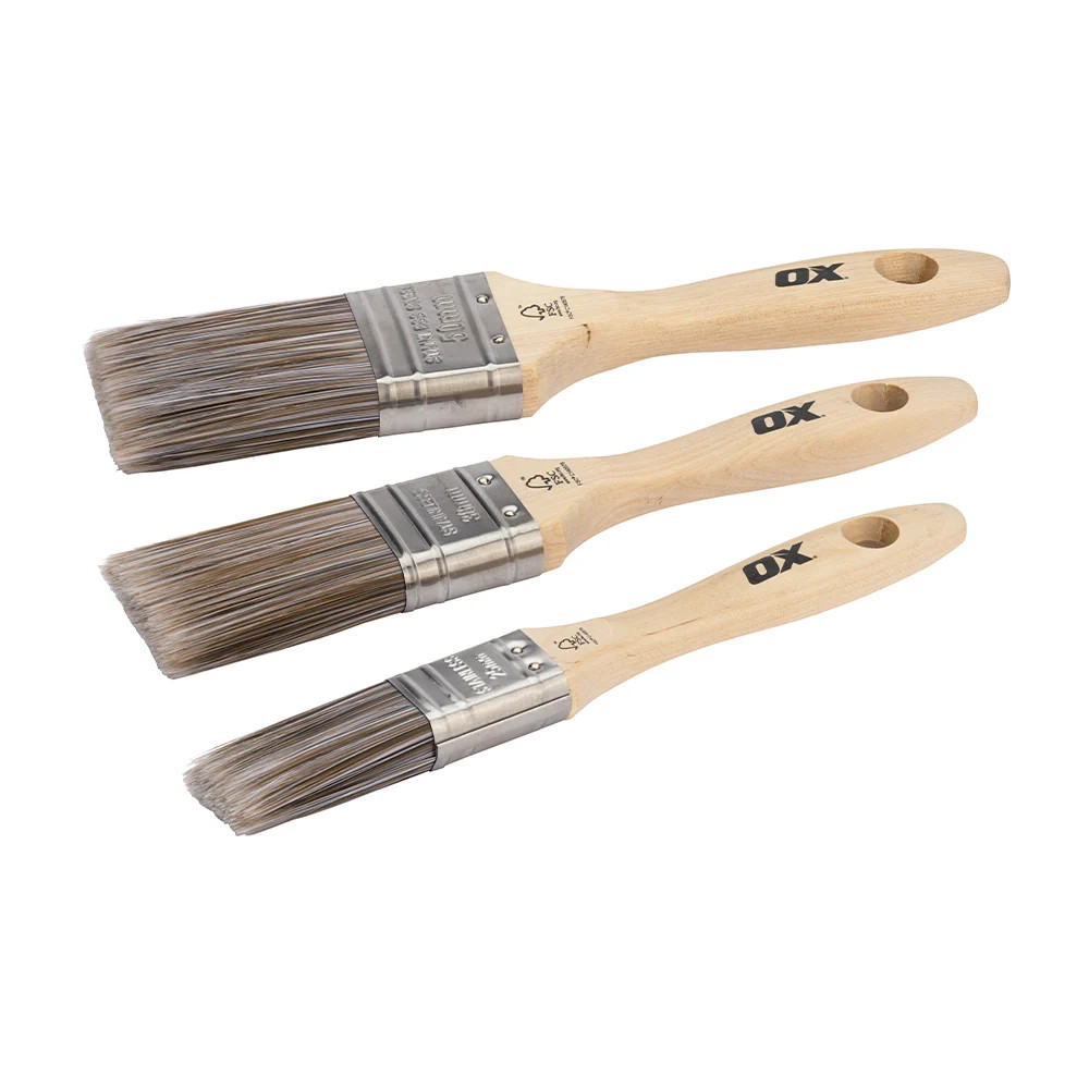 OX Trade 3 Piece Paint Brush Set - 25/38/50mm | OX Tools Paint Brushes ...