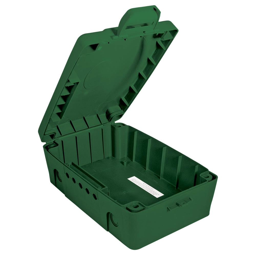 Masterplug Outdoor Power Green Weatherproof Box with Five Cable Outlets ...