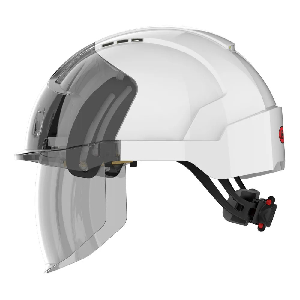 JSP EVO VISTASHIELD Safety Helmet with Intergrated Shield - Smoke/White ...