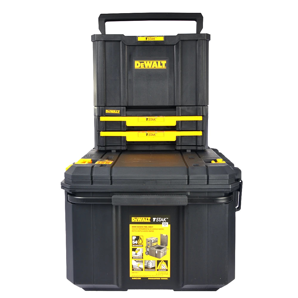 Dewalt TSTAK Rolling Tool Chest, Shallow Drawer Tool Box & Open Tote ...