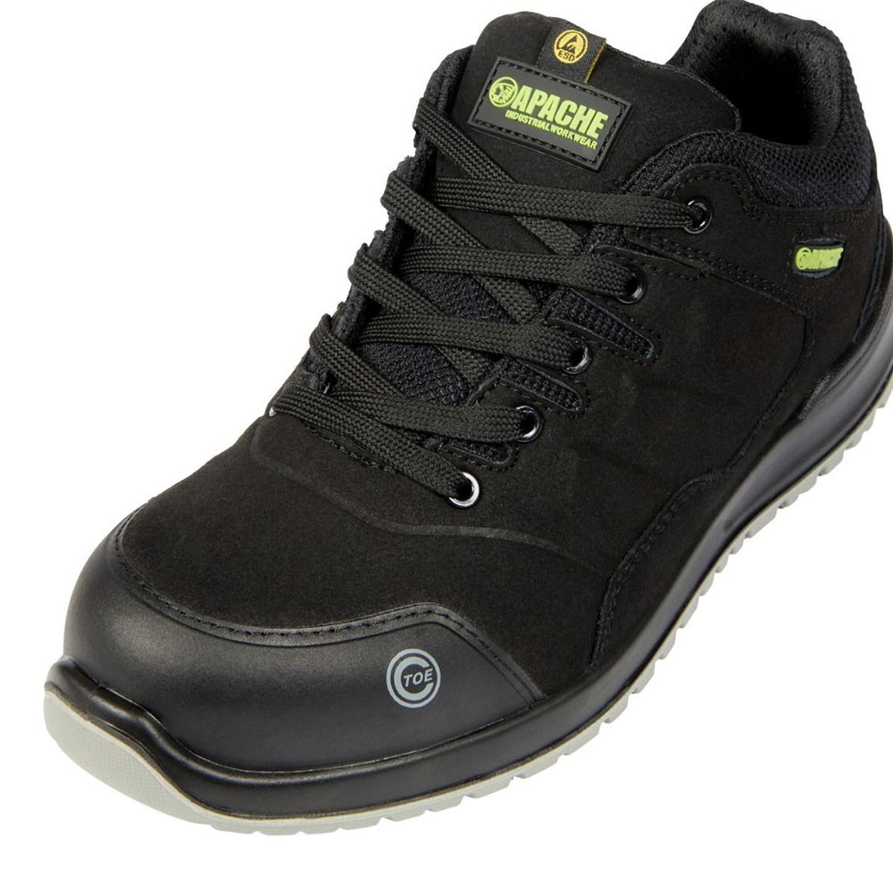 Apache Brampton Suede Safety Trainers (Black) | Apache Safety Trainers ...