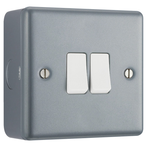 BG Metal Clad 2 Gang Way Switch
