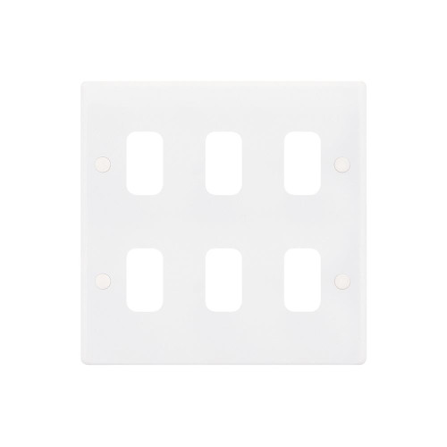 Selectric 6 Gang Modular Plate - White | ITS.co.uk|
