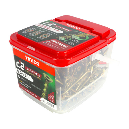 Timco 5 x 70mm C2 Clamp-Fix Premium Screw - Tub of 375 | Timco Multi ...