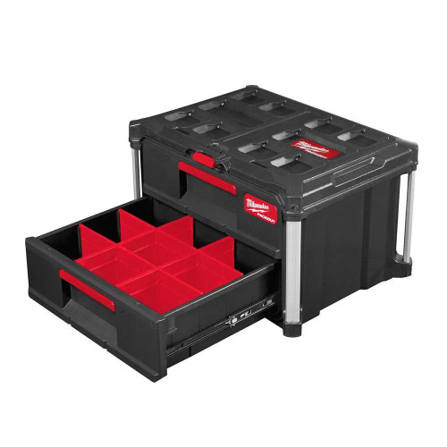 Milwaukee PACKOUT Rolling Drawer, 2 Drawer Tool Box & Slim Organiser - ITS