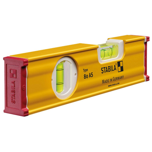 Stabila 4 Piece Type 80 AS Spirit Level Set with Case (200mm, 300mm ...