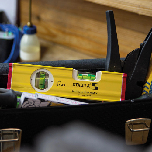 Stabila 4 Piece Type 80 AS Spirit Level Set with Case (200mm, 300mm ...