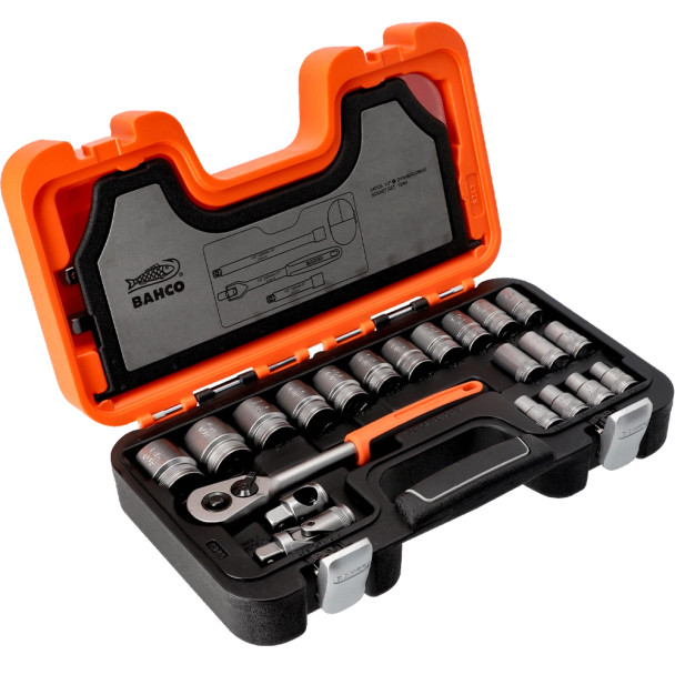 Bahco 24 Piece 1/2" Sq. Socket Set | Bahco Socket Sets | ITS.co.uk