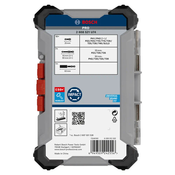 Bosch PRO 20 Piece Impact Screwdriver Bit Set - ITS