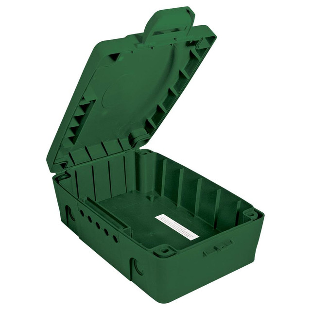 Masterplug Outdoor Power Green Weatherproof Box with Five Cable Outlets ...