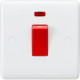 Knightsbridge CU8331N 45A DP Switch with Neon (1G Size) - Red Rocker - ITS