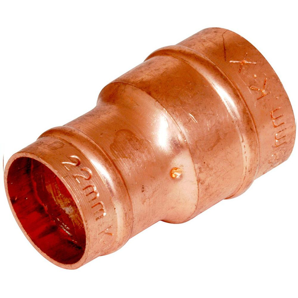 Beck 22mm x 15mm Solder Ring Coupling - Pack of 10 | ITS.co.uk|