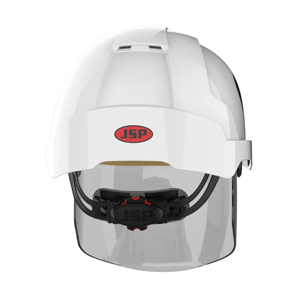 JSP EVO VISTASHIELD Safety Helmet with Intergrated Shield - Smoke/White ...
