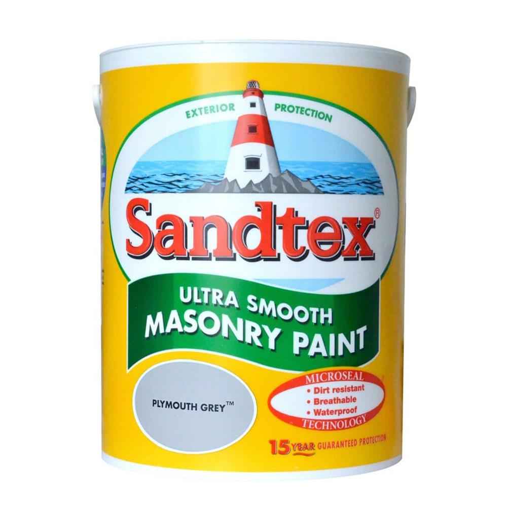 Sandtex Microseal Smooth Masonry Paint Plymouth Grey 5L | Sandtex ...