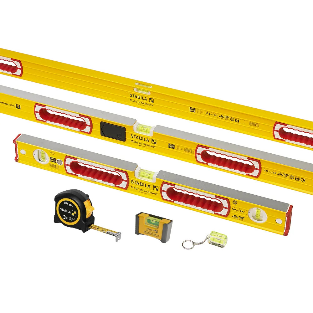 Stabila 6 Piece Type 196-2 Spirit Level Set with Tape Measure | Stabila ...