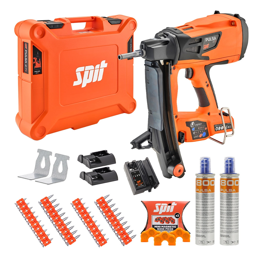 Spit Pulsa 27E Electrician’s Starter Nail Gun Kit 2.0, Fixings, 2x ...
