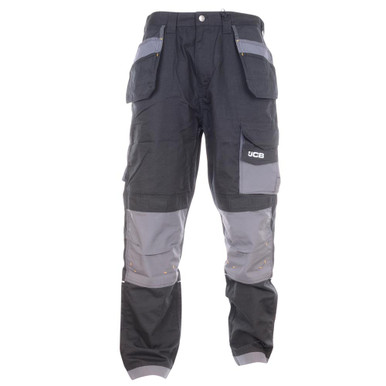 JCB Trade Plus Rip Stop Trousers - Black/Grey | JCB Trousers | ITS.co.uk