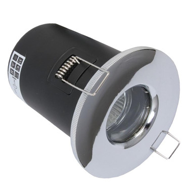 Danic Fire Rated & IP65 Die Cast Fixed Shower Light for GU10s - Chrome ...