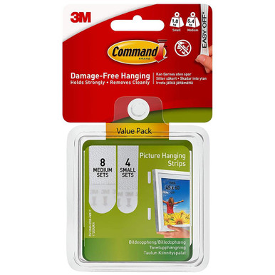 3M Command Picture Hanging Strips Set, Small & Medium - Pack of 12 | 3M ...
