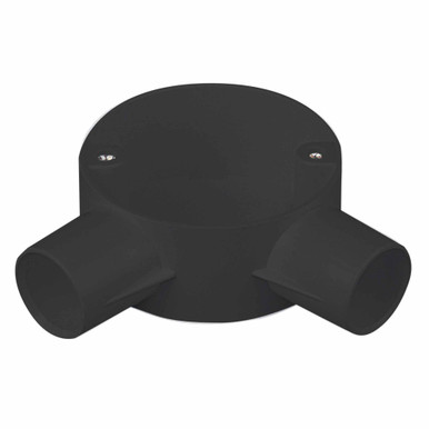 20mm uPVC Conduit Angle Box Black - Pack of 2 - ITS