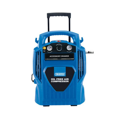 Draper 1.5HP 6L Oil-Free Air Compressor (1.2kW) with Wheels