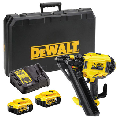 Dewalt DCN694P2 18V Positive Placement Nail Gun, 2 x 5.0Ah Batteries ...