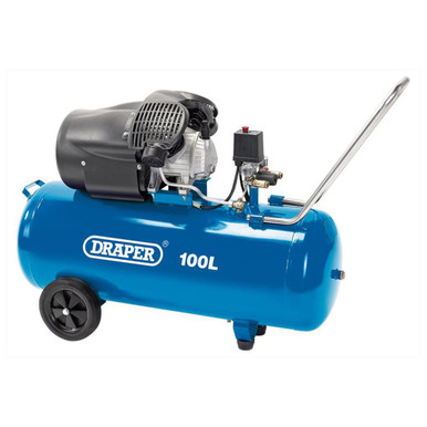 Draper 100L V-Twin Oil Air Compressor (3.0HP/2.2kW)