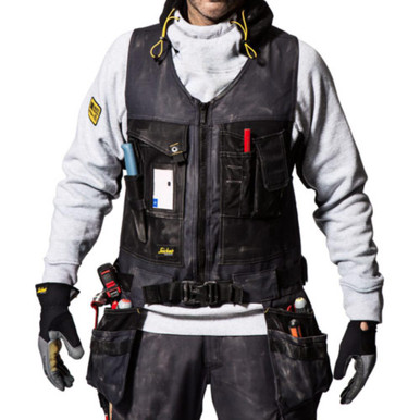 Snickers Canvas+ Tool Vest - Black | Snickers Work Body Warmers | ITS.co.uk